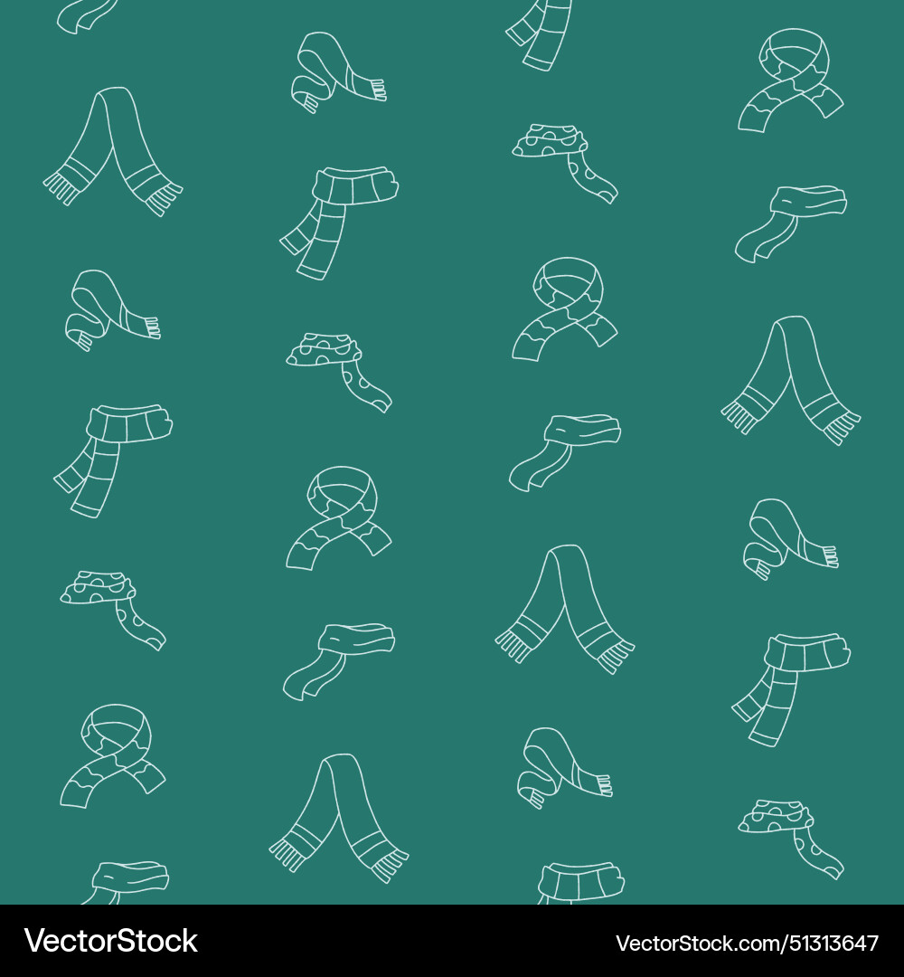Outline collection of scarf seamless pattern Vector Image