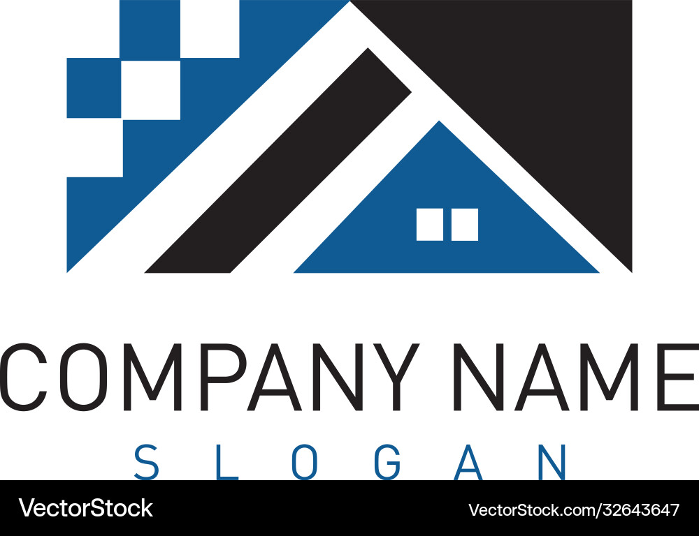 Pixel house logo Royalty Free Vector Image - VectorStock