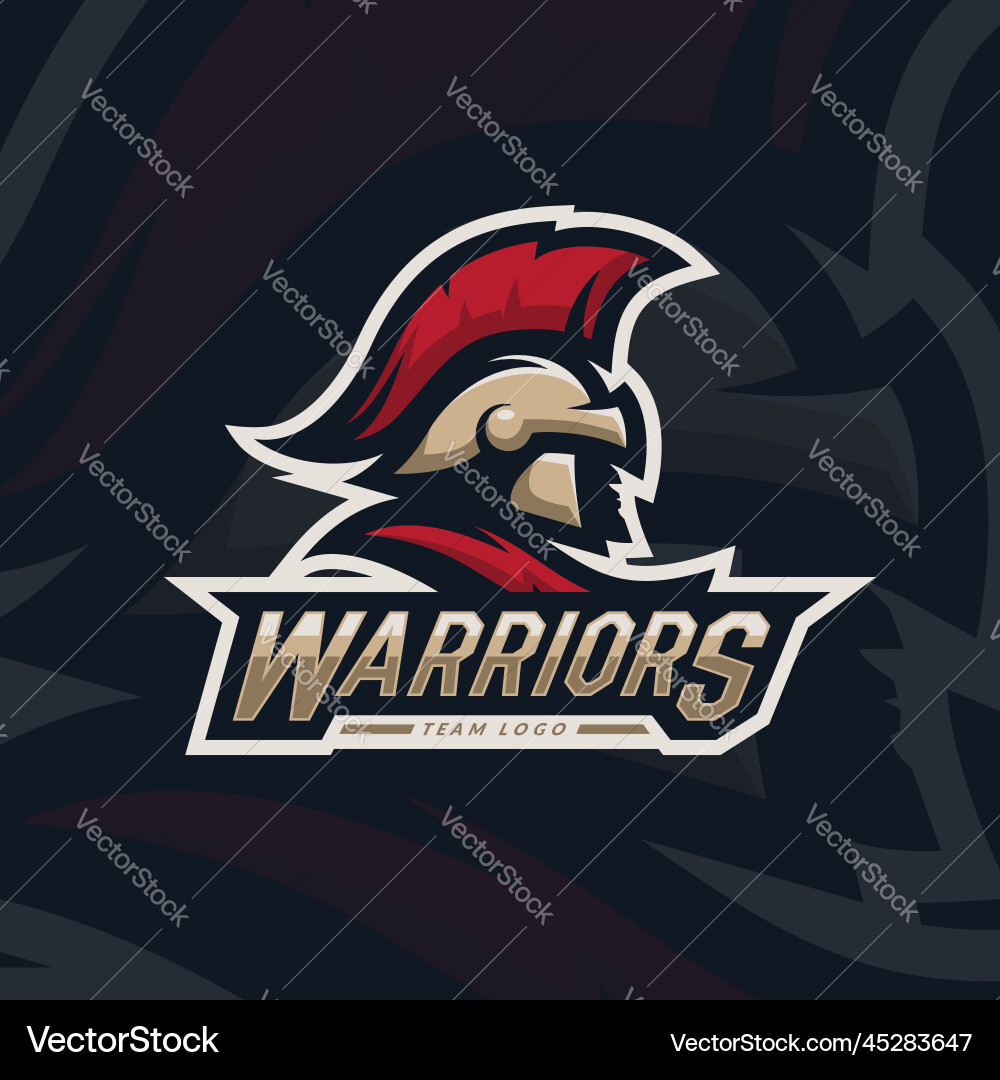 Spartan warrior logo design Royalty Free Vector Image