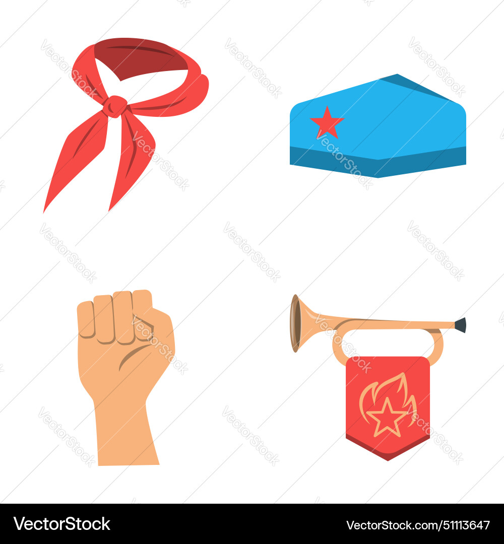 Ussr symbols flat icon set Royalty Free Vector Image