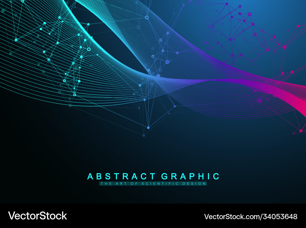 Big genomic data visualization dna helix Vector Image