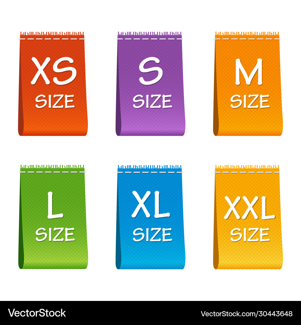 Clothing size labels Royalty Free Vector Image