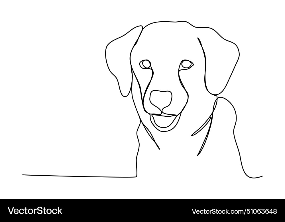 Dog one line drawing Royalty Free Vector Image