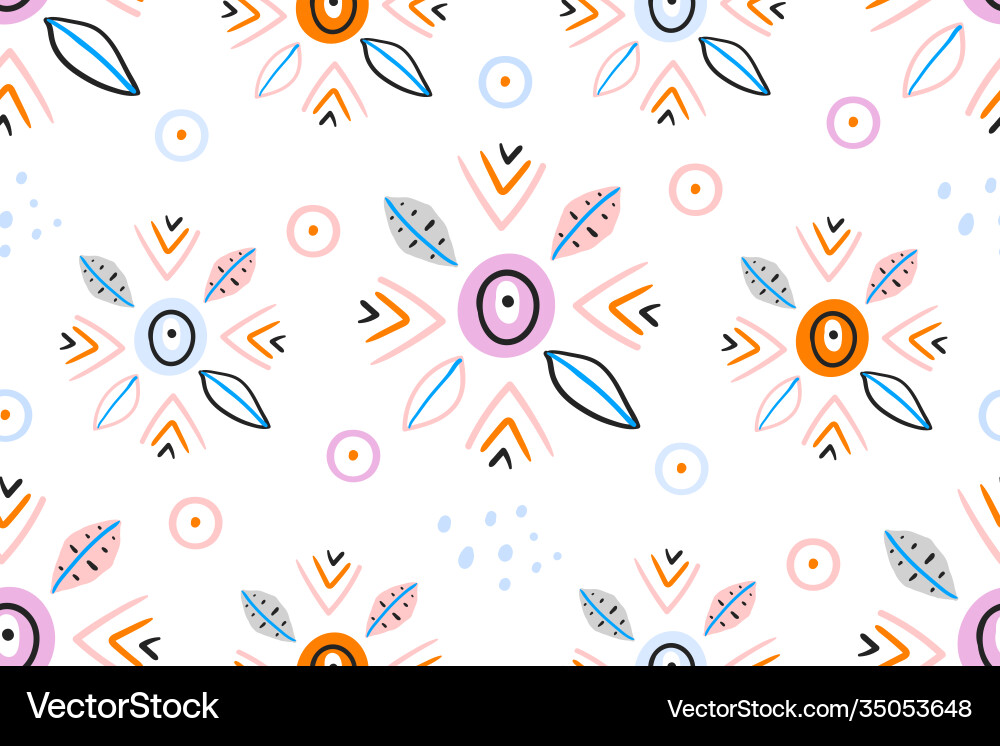 Flower texture creative doodle art seamless Vector Image