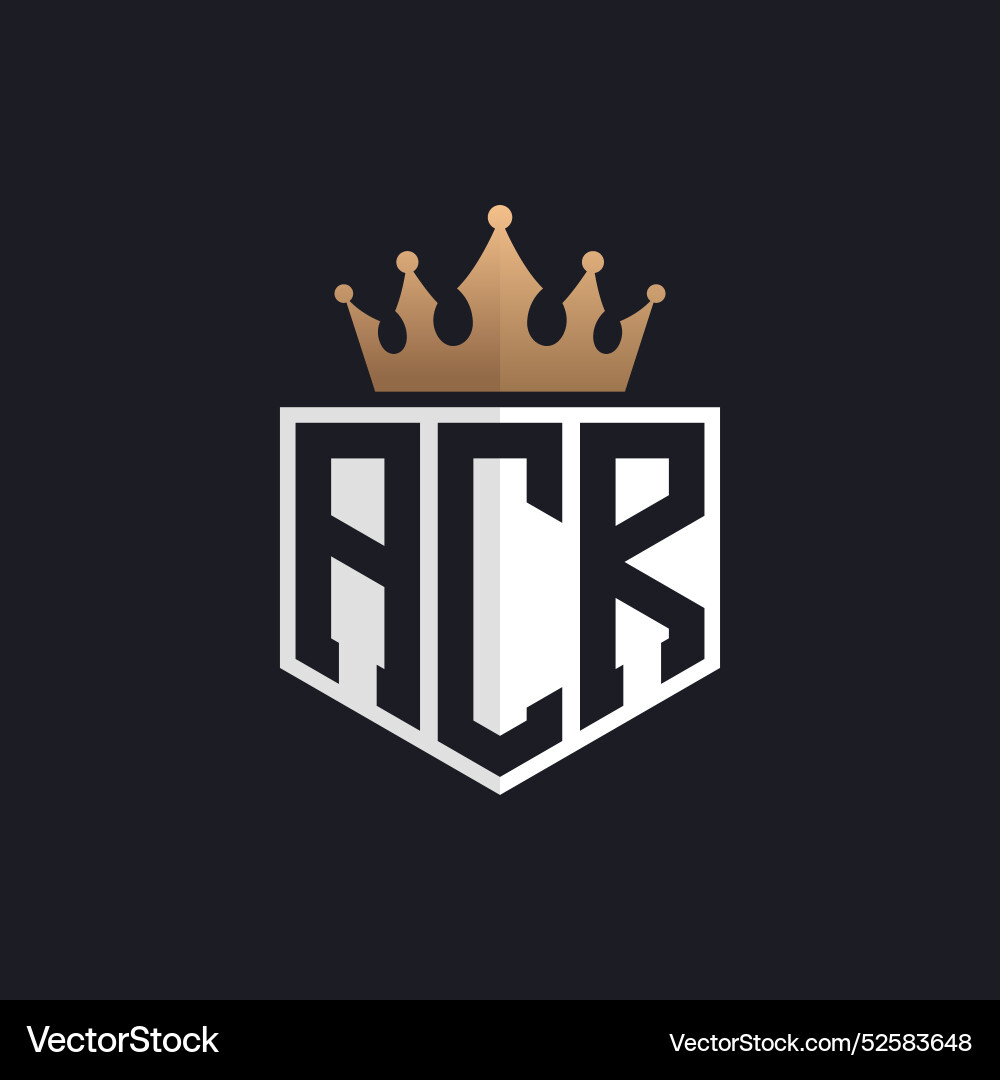 Luxury acr logo with crown elegant initials Vector Image