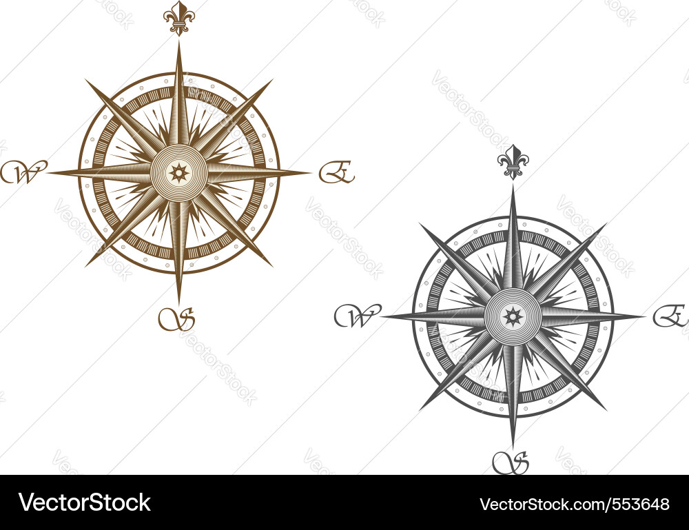 Medieval compass Royalty Free Vector Image - VectorStock