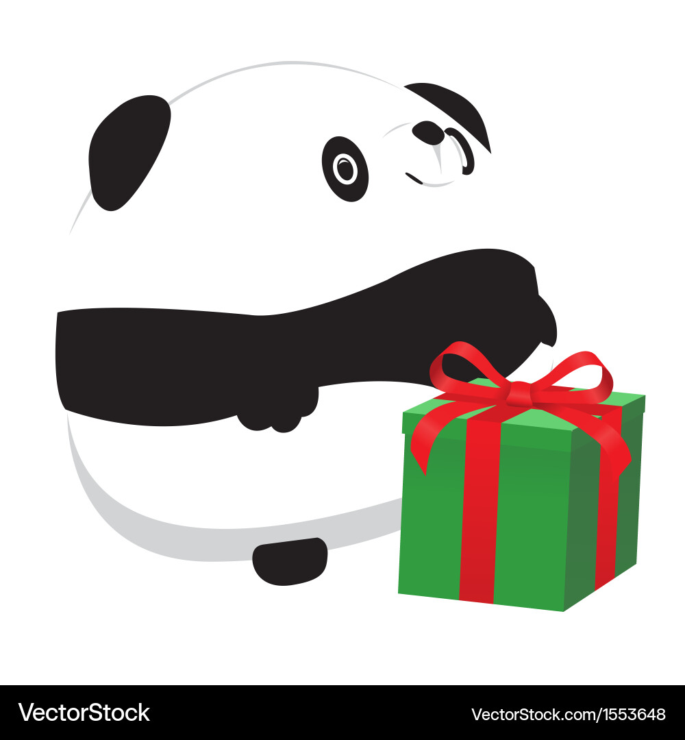 Panda and gift Royalty Free Vector Image - VectorStock