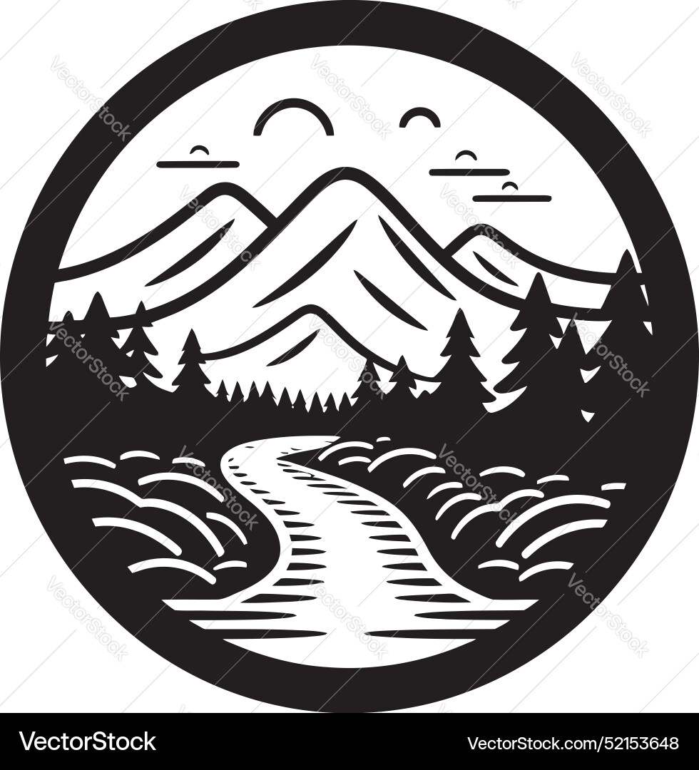 Serene sanctuary minimalist landscape design Vector Image