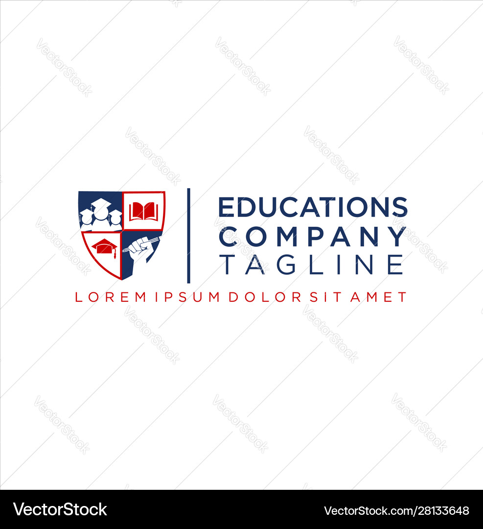 Shield education logo icon design Royalty Free Vector Image