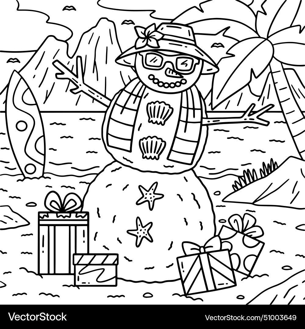 Christmas In July Coloring Christmas In July Elf With Beach Ball