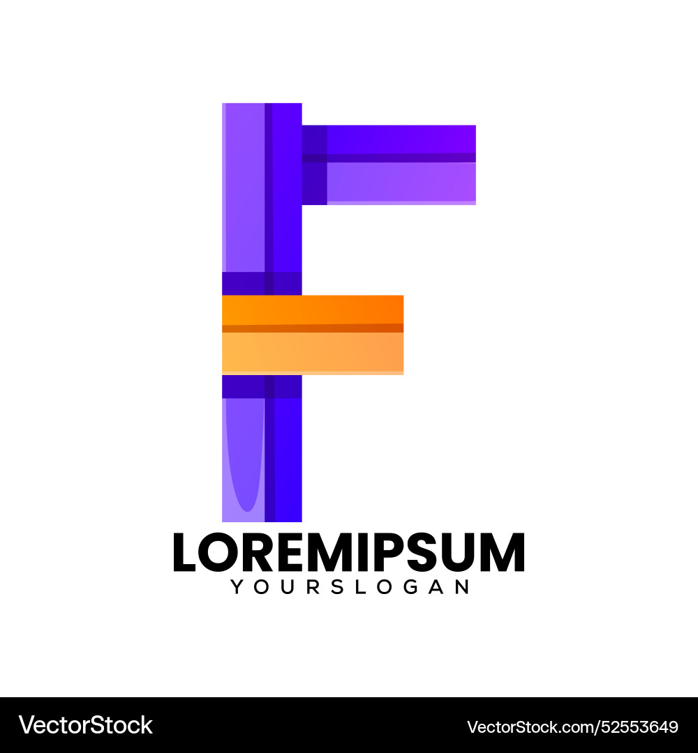 Creative letter f colorful icon logo design Vector Image