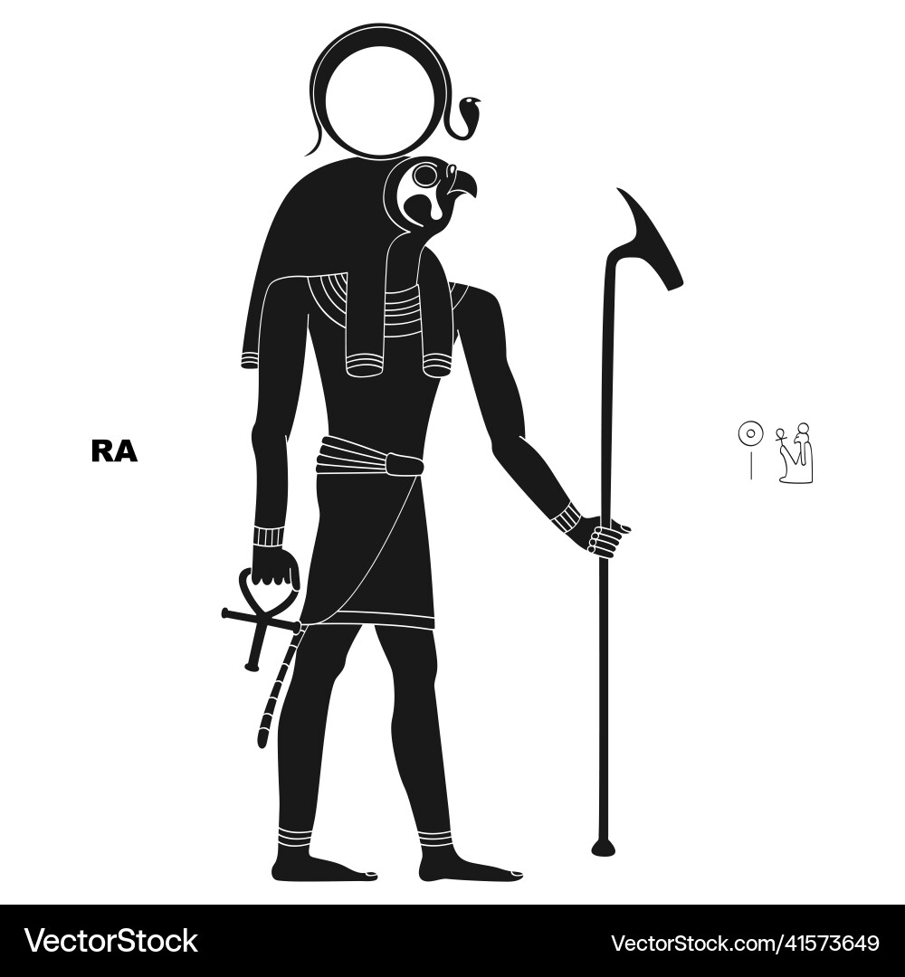 Image with ancient egyptian deity ra Royalty Free Vector