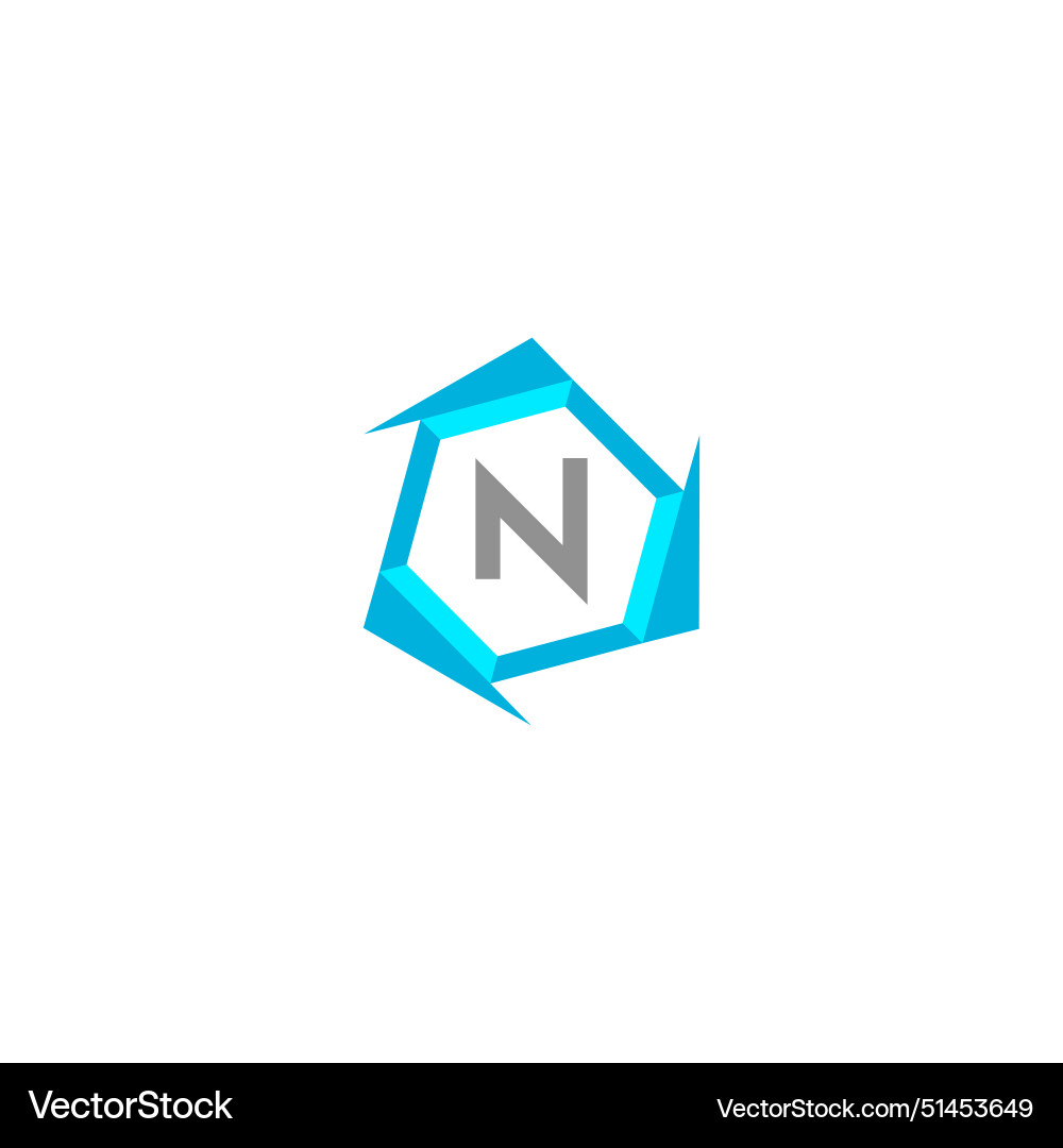 Letter n professional logo icon for tech business Vector Image