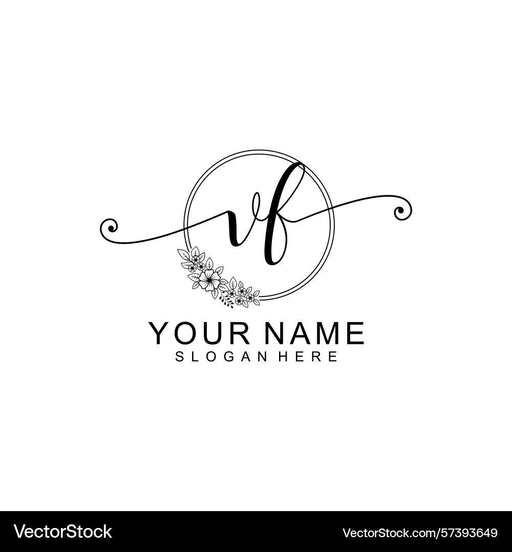 Minimalist handwritten vf initial logos Royalty Free Vector