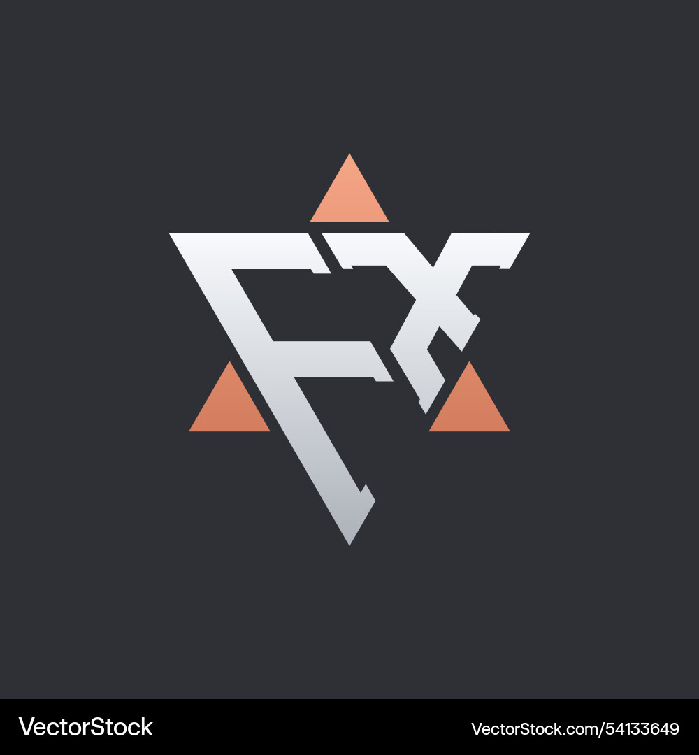 Modern fx letter logo design with geometric Vector Image