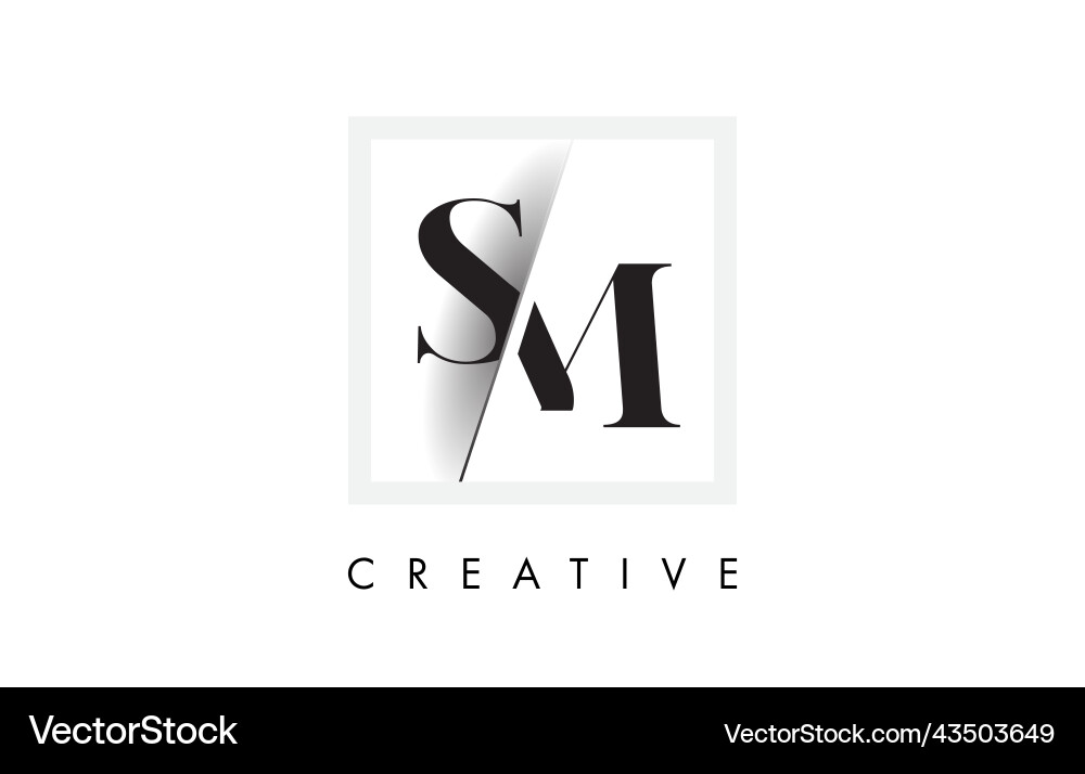 Sm serif letter logo design with creative Vector Image