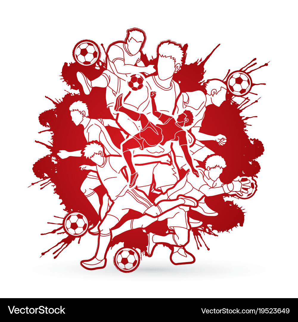 Soccer player team composition Royalty Free Vector Image
