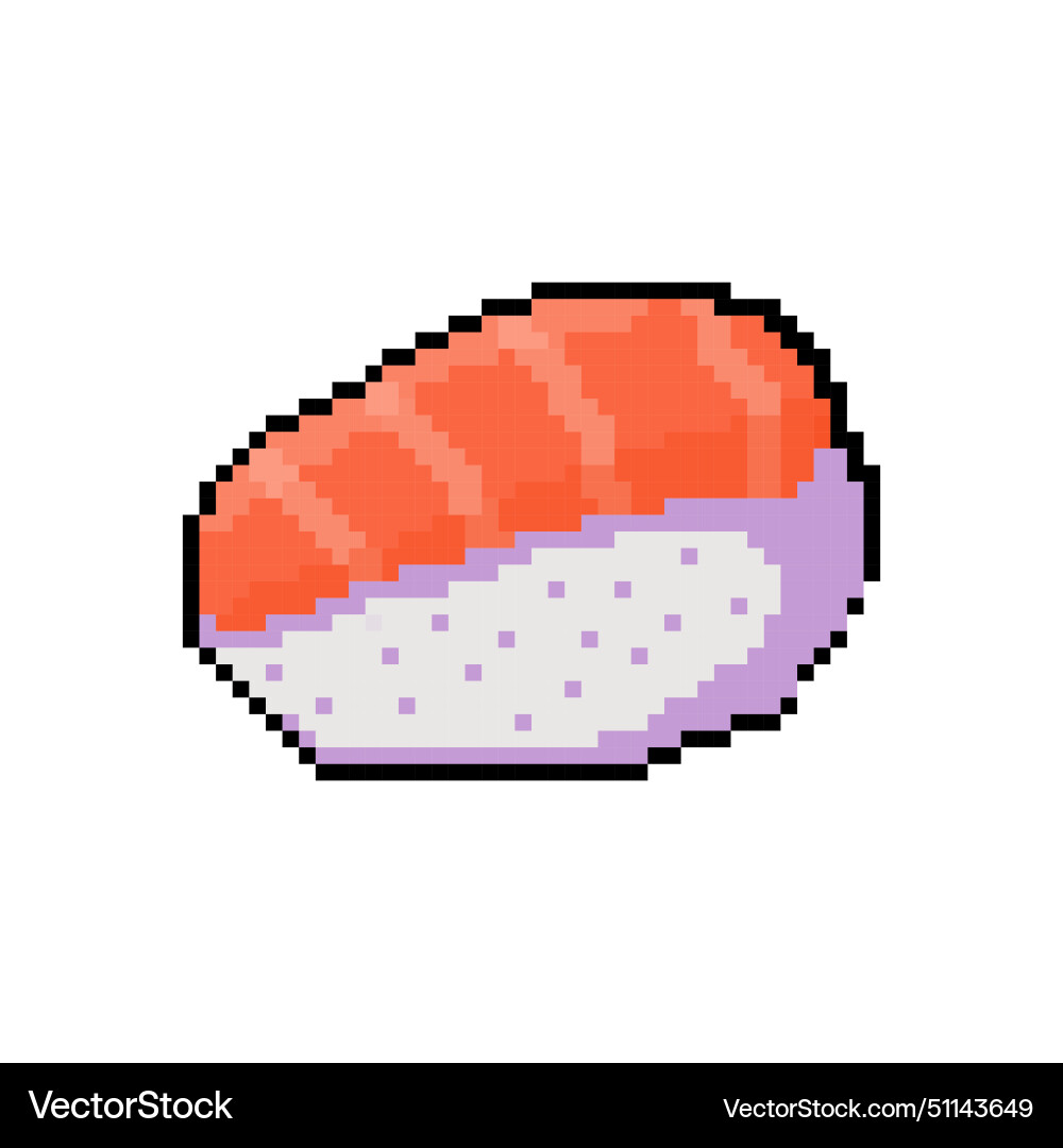 Sushi with pixel art design Royalty Free Vector Image