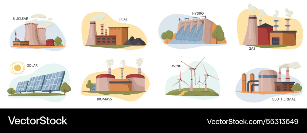 Various energy sources including Royalty Free Vector Image