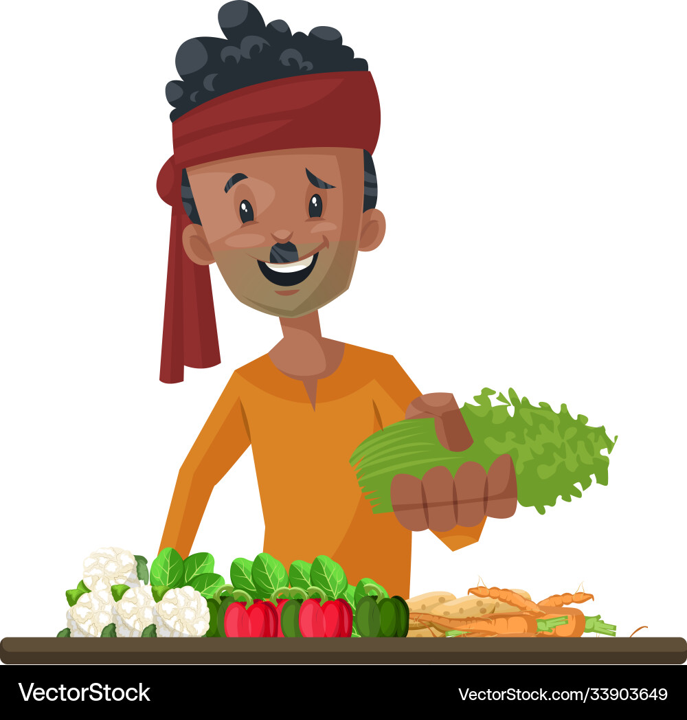 Vegetable seller Royalty Free Vector Image - VectorStock