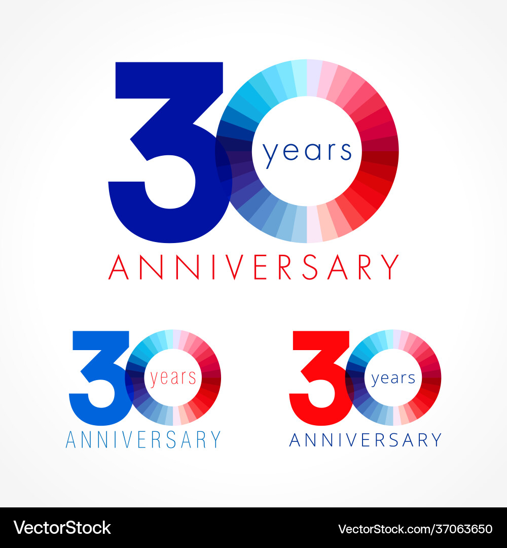 30th Anniversary Celebration Logo Royalty Free Vector Image