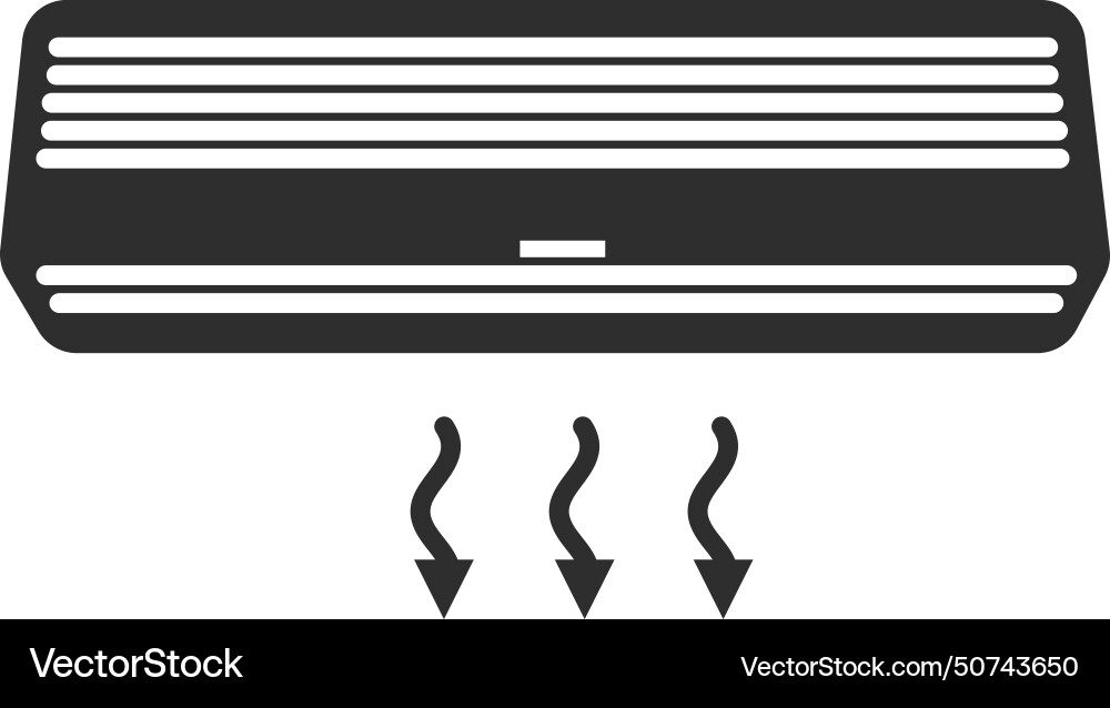 Air conditioner black icon indoor temperature Vector Image