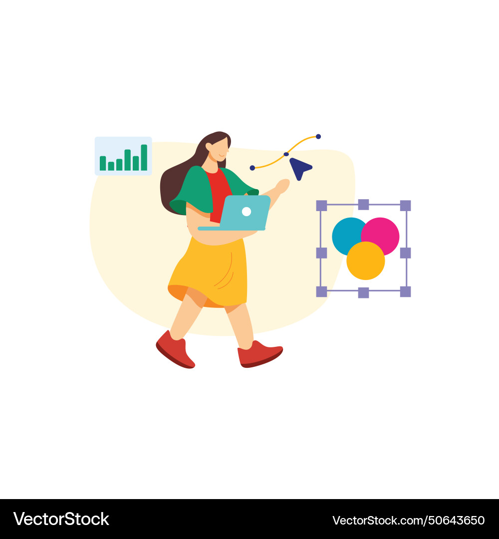 Artist working on design Royalty Free Vector Image