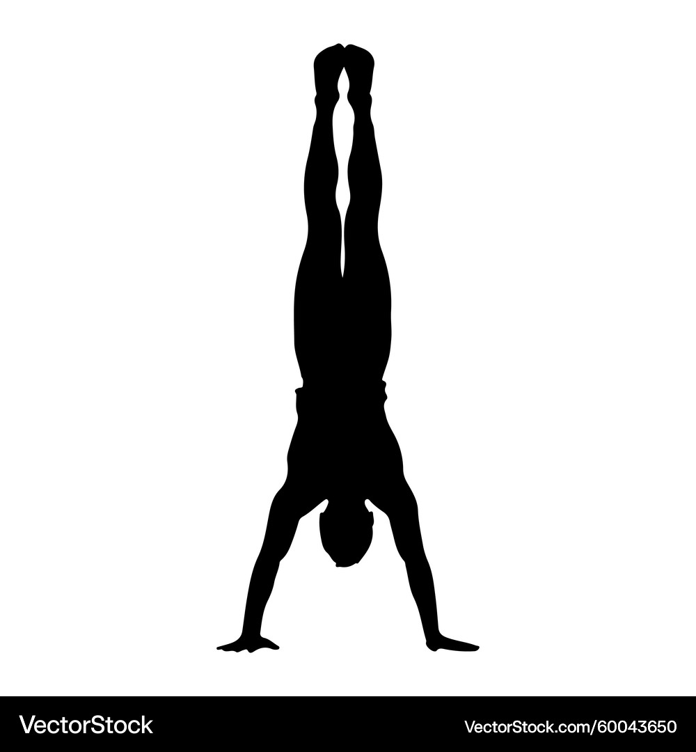 Black Handstand Silhouette – Royalty-Free Vector | VectorStock