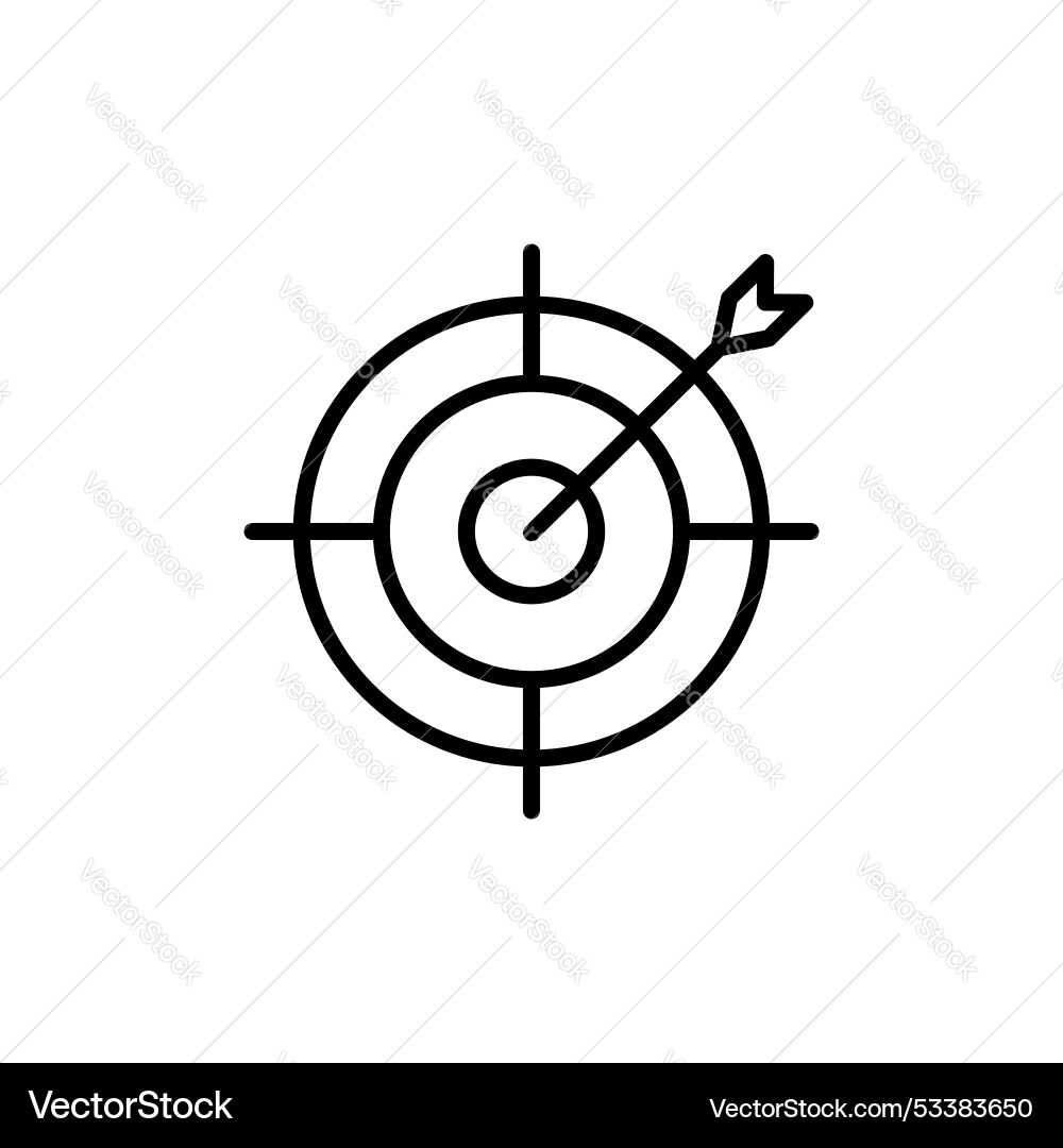 Bullseye icon set purpose aim goal or target Vector Image