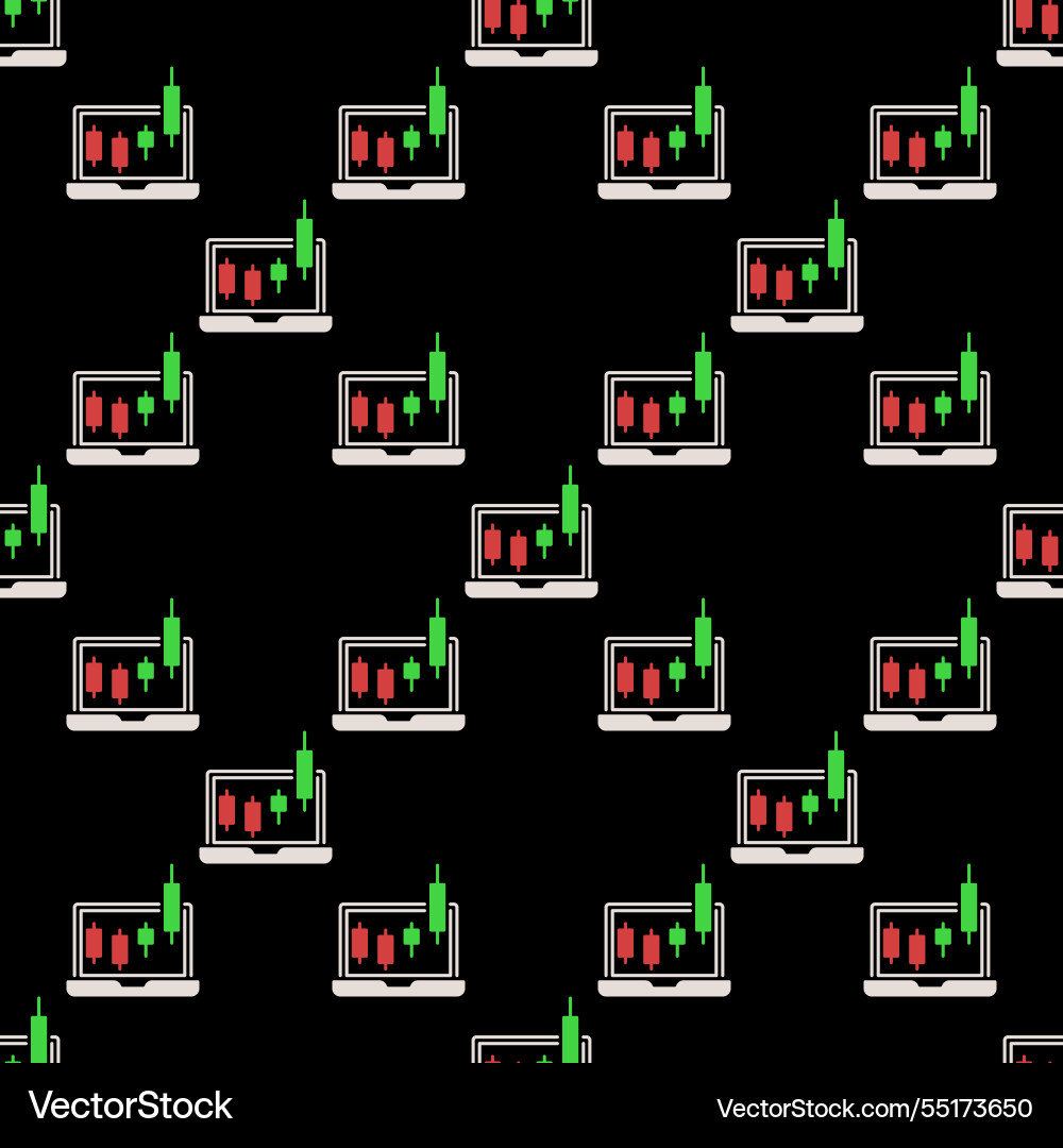 Candlestick pattern on laptop screen margin Vector Image