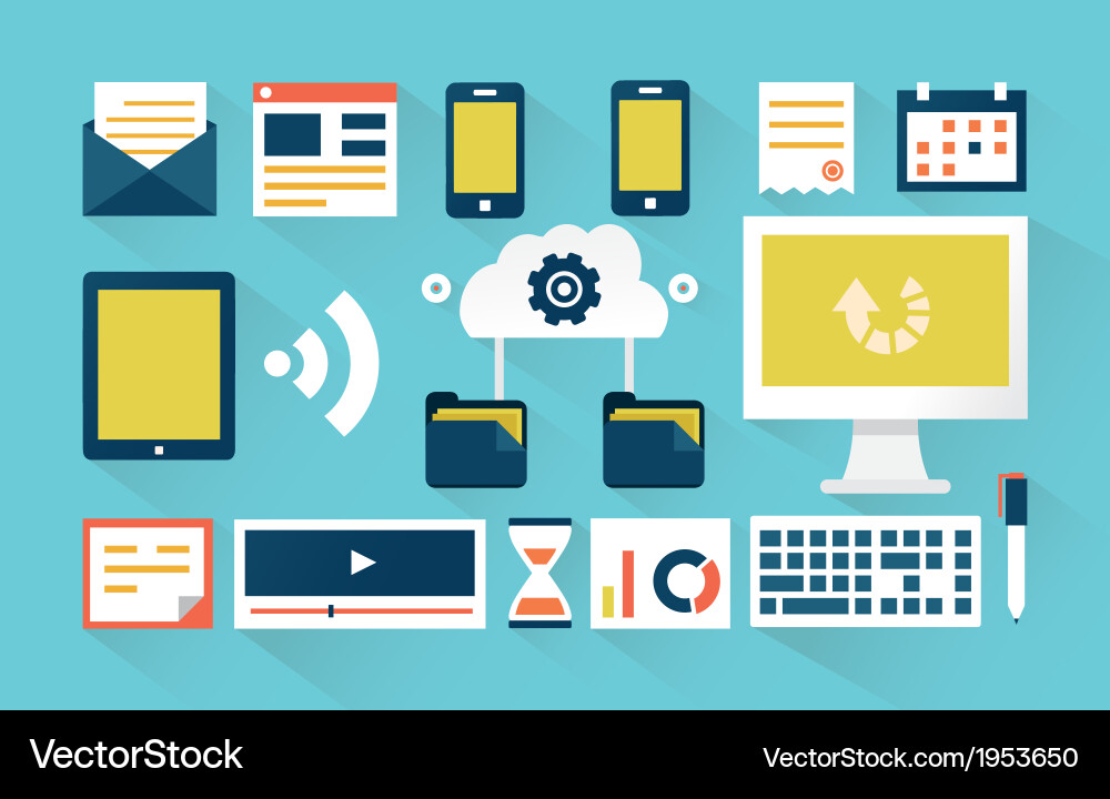Cloud Backup & Mobile Devices Royalty Free Vector Image
