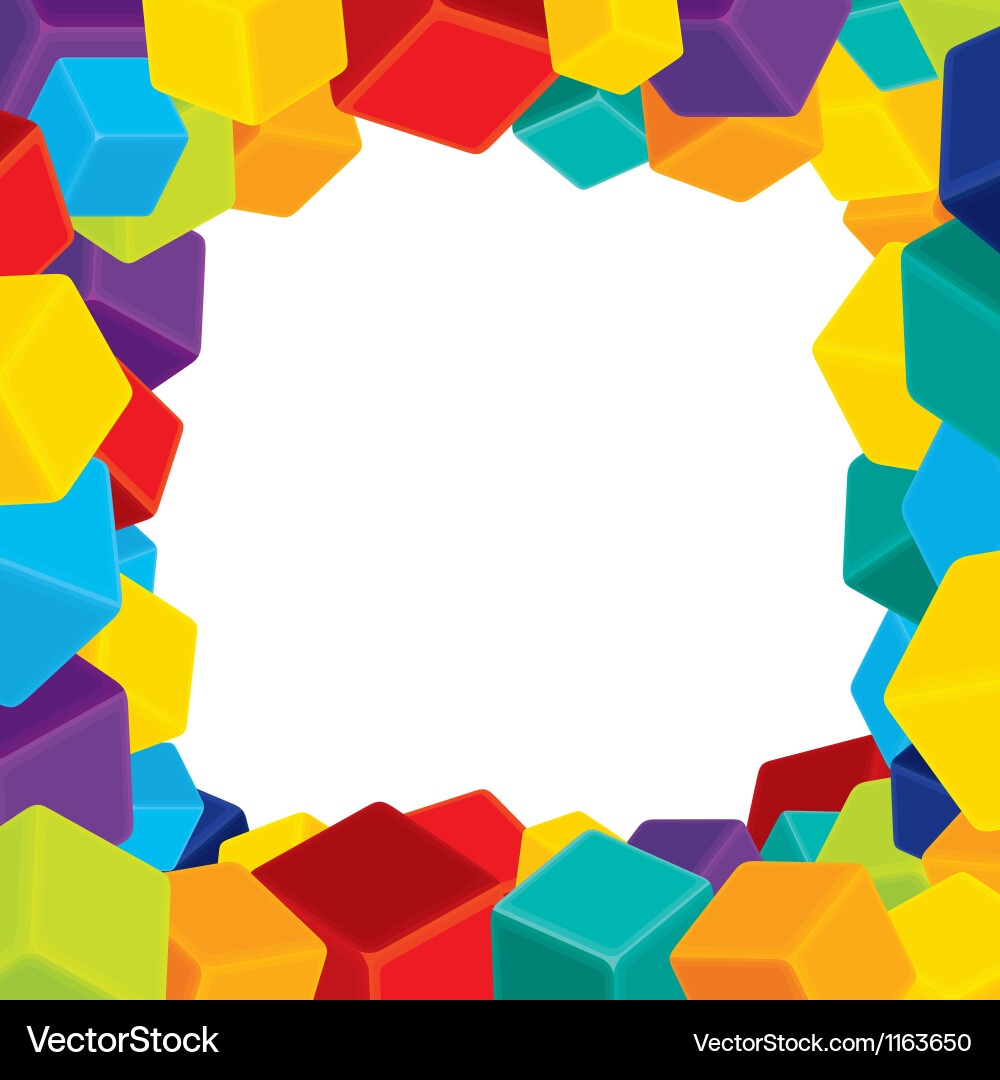 Colorful border from cubes Royalty Free Vector Image