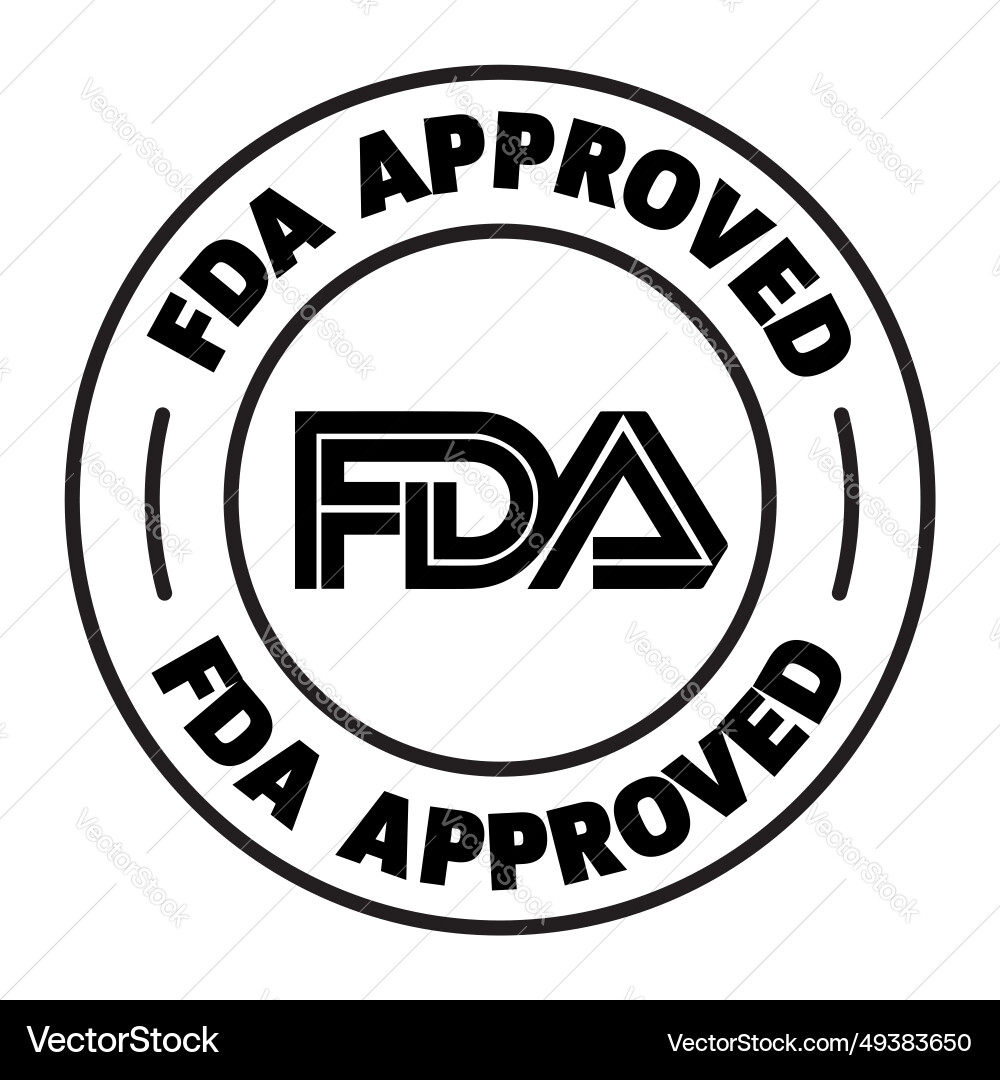 FDA Rounded Approval Emblem Royalty Free Vector Image