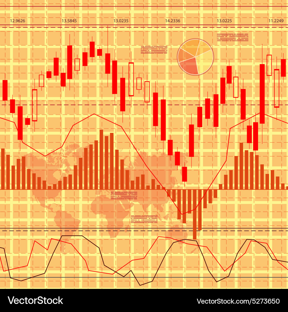 Finance background orange Royalty Free Vector Image