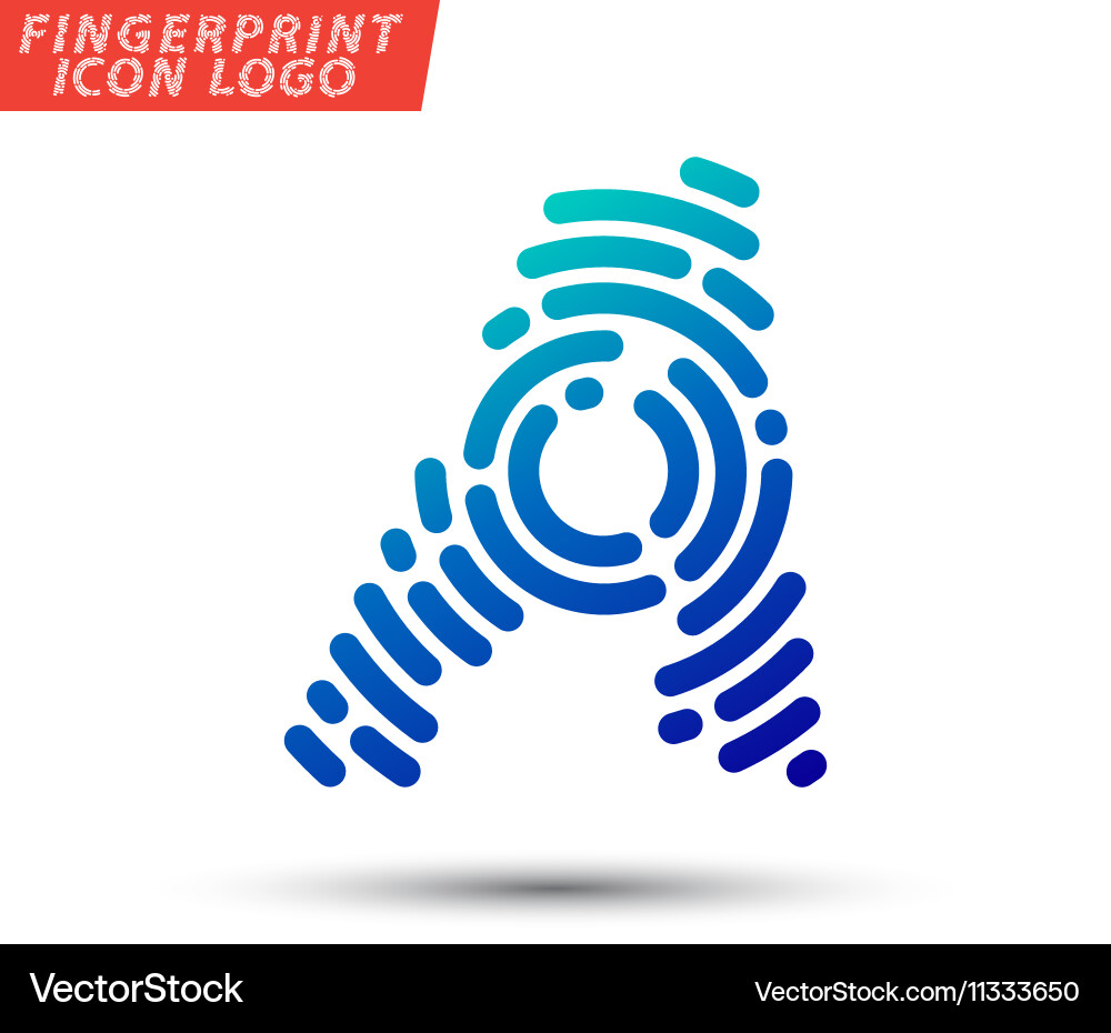 Fingerprint logo font 01 Royalty Free Vector Image