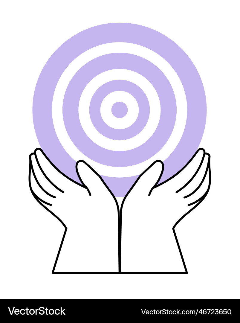 Hands holding the target goal and aim Royalty Free Vector