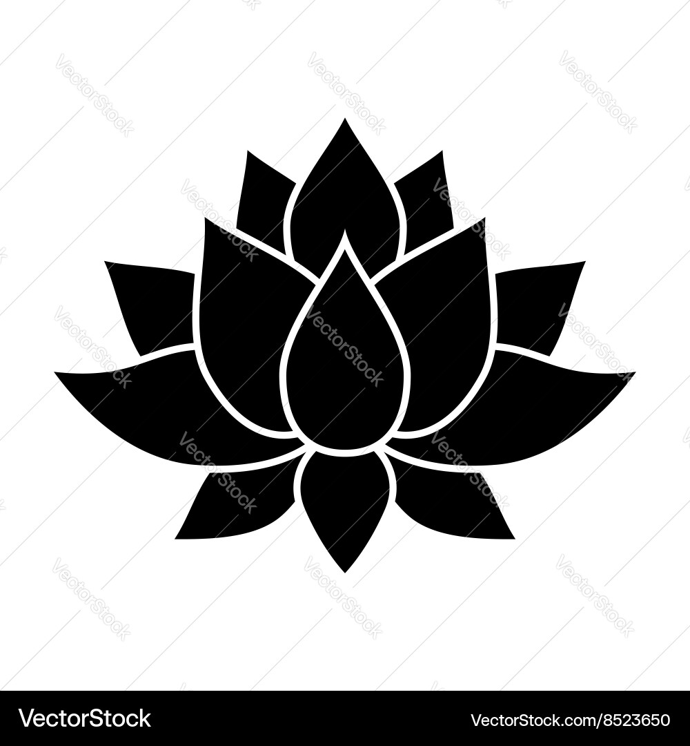 Lotus flower sign Royalty Free Vector Image - VectorStock