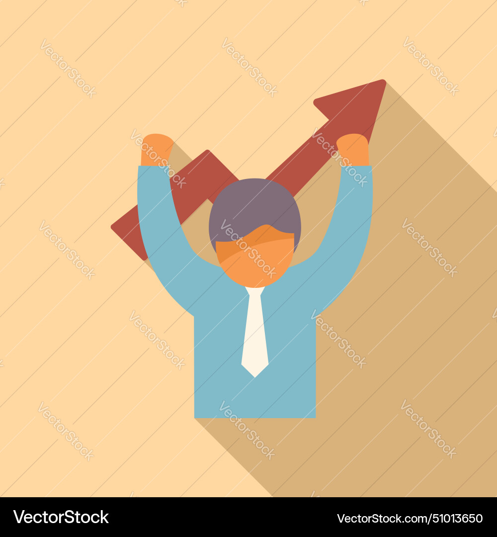 Motivational leader icon flat seminar Royalty Free Vector