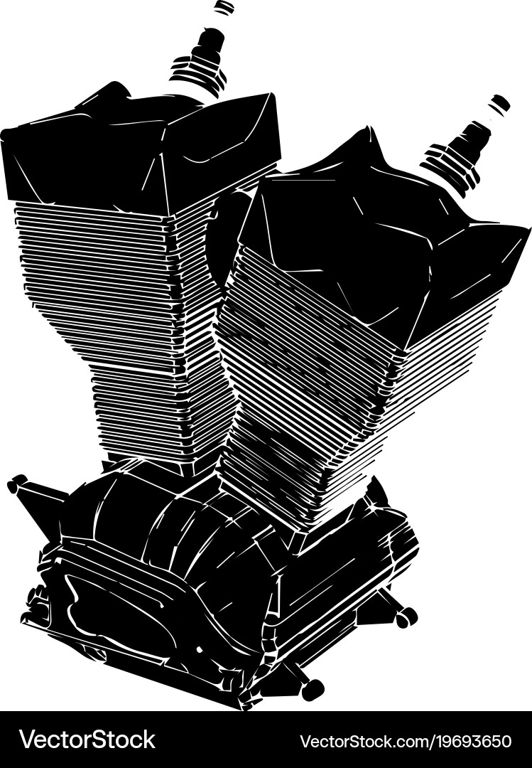 Motor auf weißem Hintergrund Lizenzfreies Vektorbild