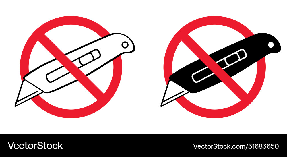 No work knives do not disassemble prohibition Vector Image