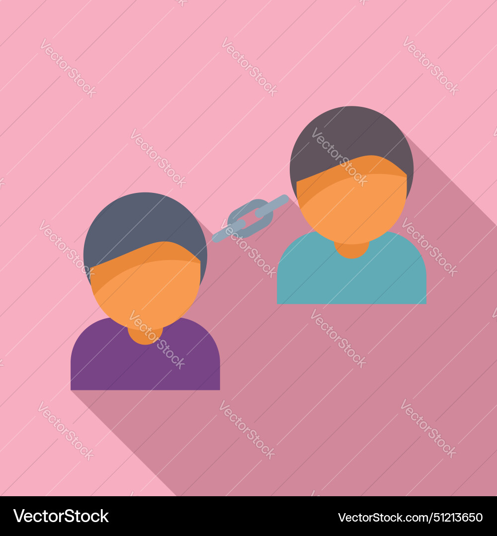 Social human chains icon flat team Royalty Free Vector Image