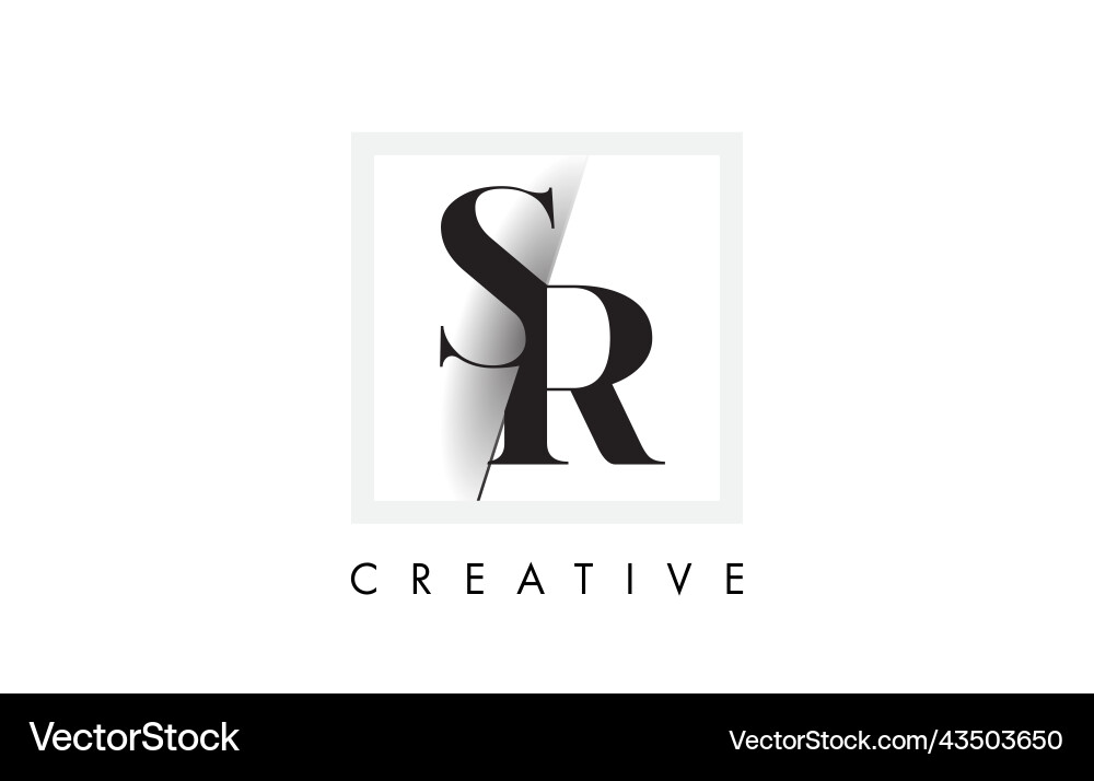 Sr serif letter logo design with creative Vector Image