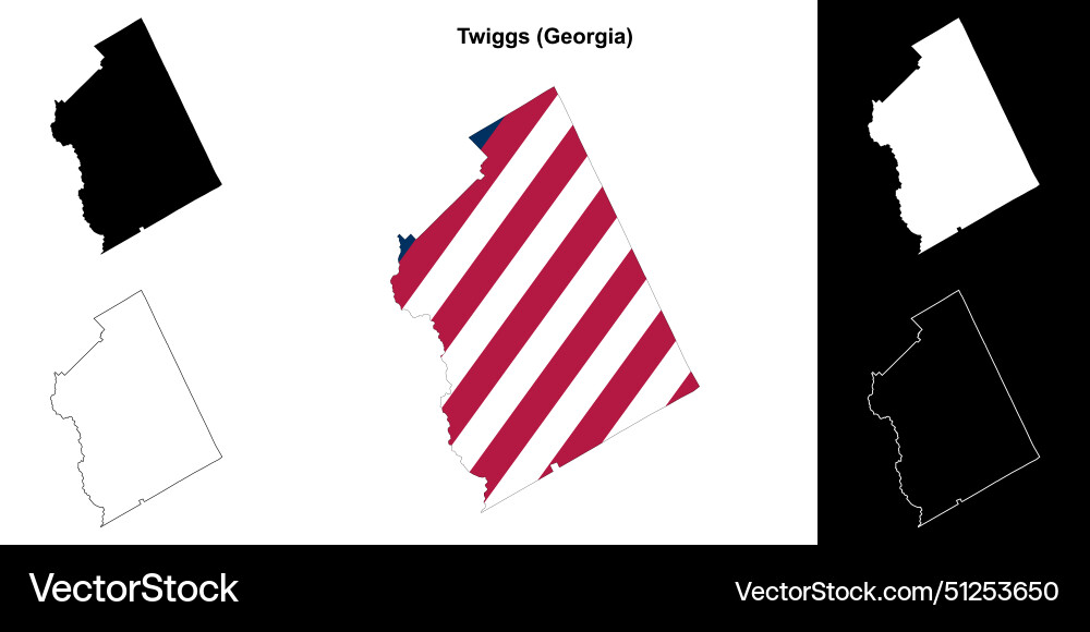 Twiggs outline map Royalty Free Vector Image - VectorStock