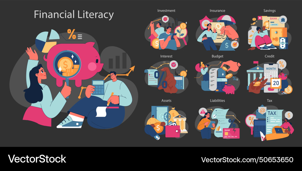 Vibrant highlighting financial Royalty Free Vector Image