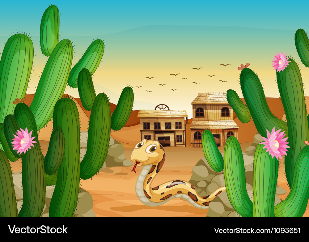 A snake and house Royalty Free Vector Image - VectorStock
