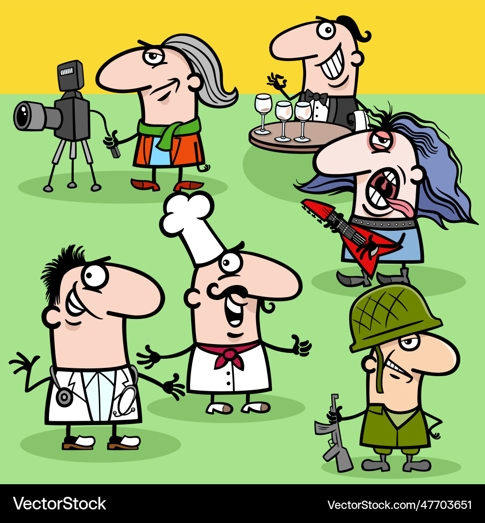Cartoon people of different occupations Royalty Free Vector