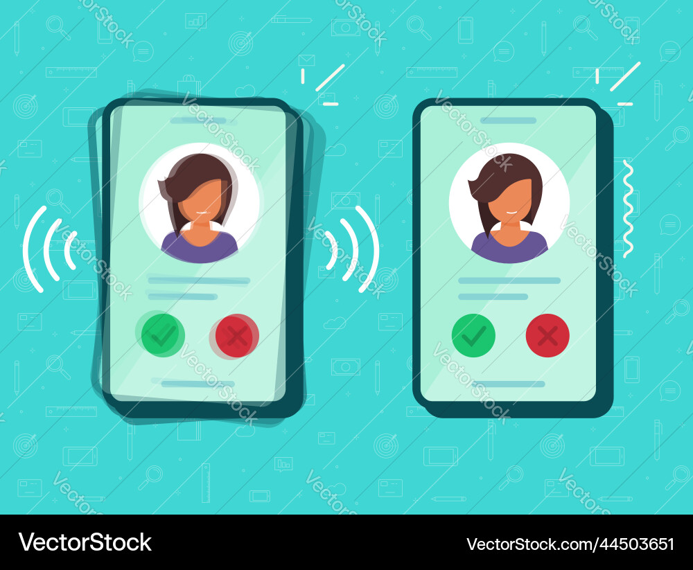 Cell phone ringing or calling smartphone set Vector Image