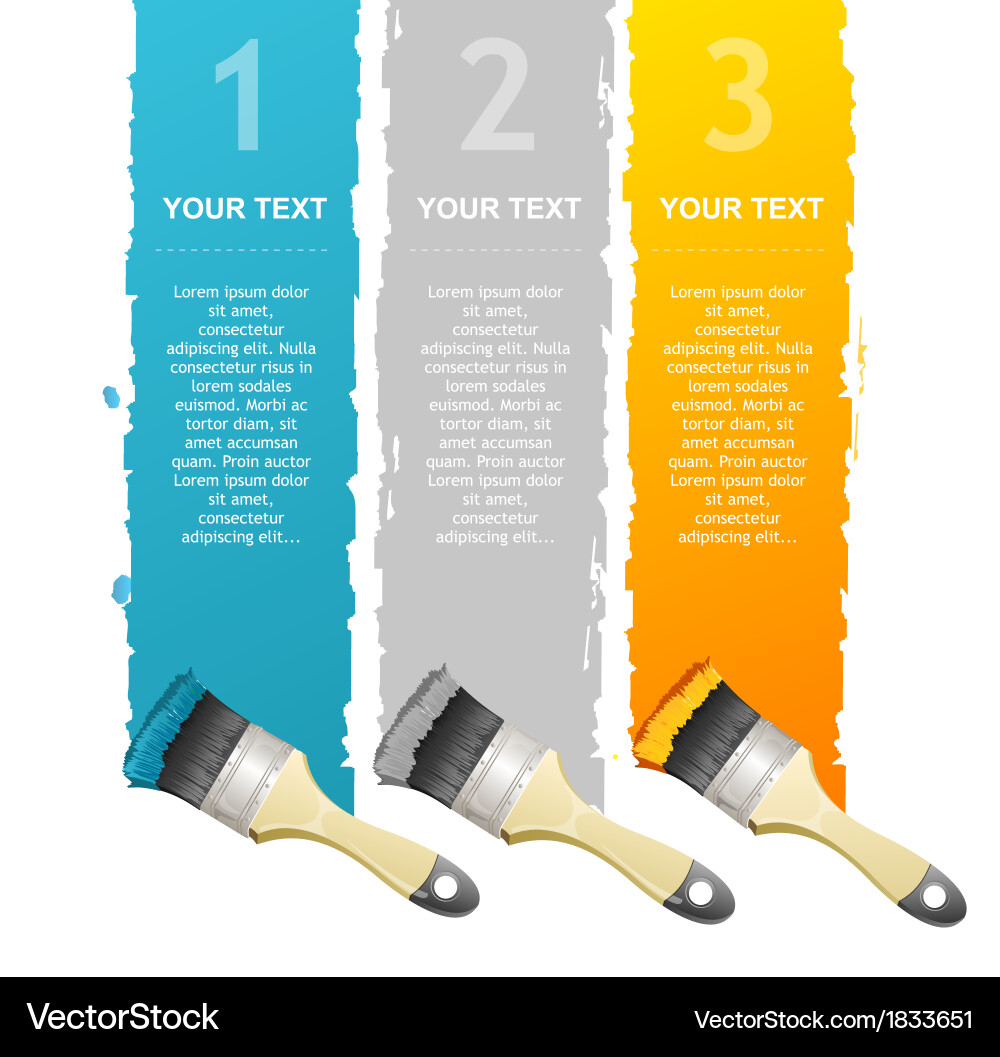 Colorful text box and brushes Royalty Free Vector Image