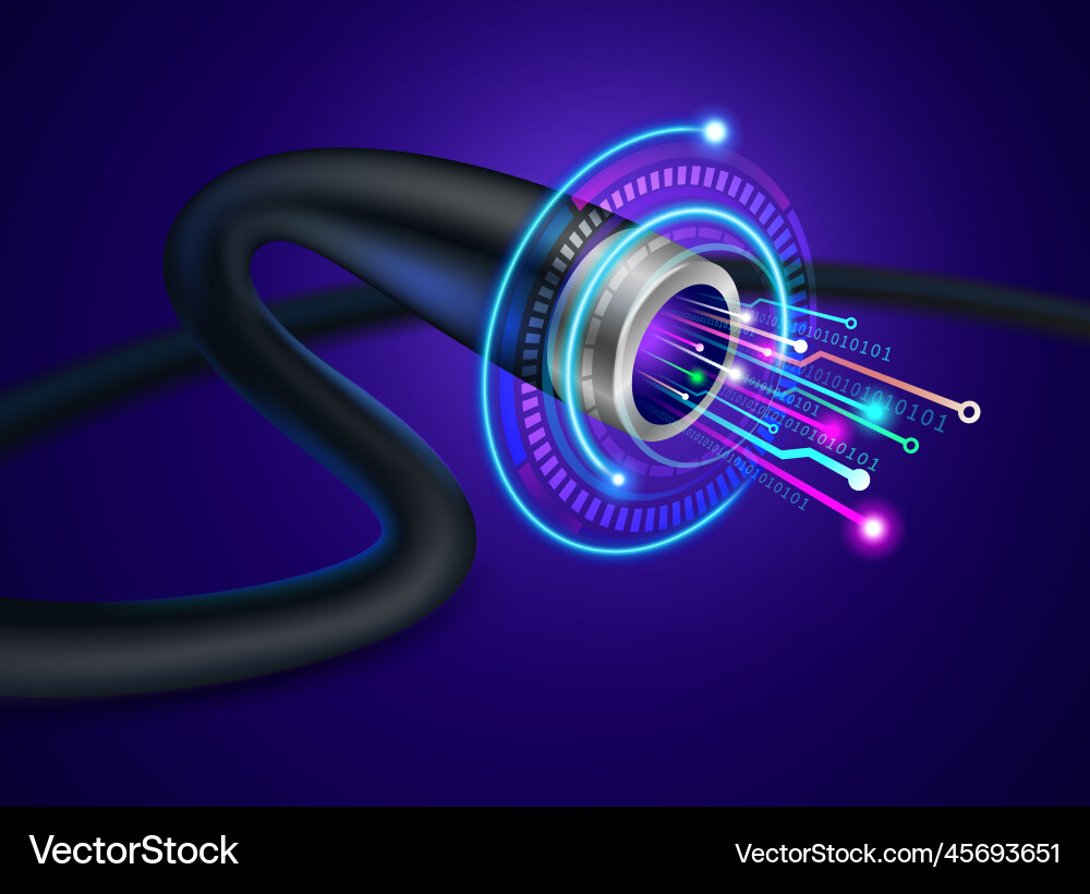 Fiber optic cable digital Royalty Free Vector Image