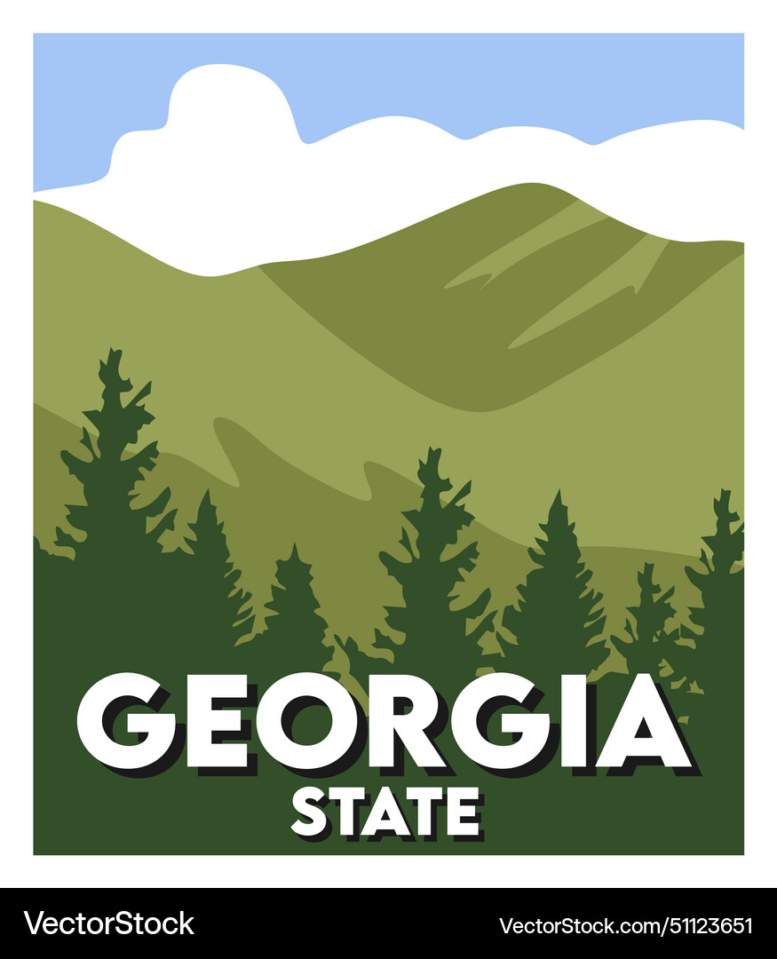 Georgia state with beautiful view Royalty Free Vector Image